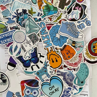 Blue Sticker Pack 10-50 Stickers for Hydroflask Laptop Decals - Etsy