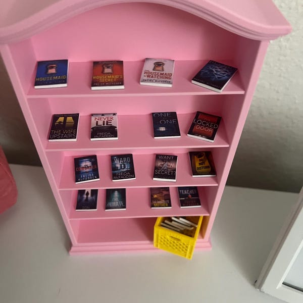 1/6 Scale Mini Curved Top Bookshelf / 5 Shelf / Mini Books / Bookcase ...