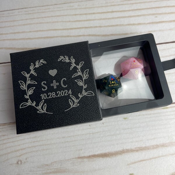 Custom Wedding Dice | Dungeons & Dragons | DND Dice | Stone Dice ...