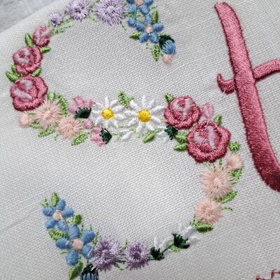Machine Embroidery LETTER S Uppercase 9,6cm/3.80 Tall Dainty Floral ...