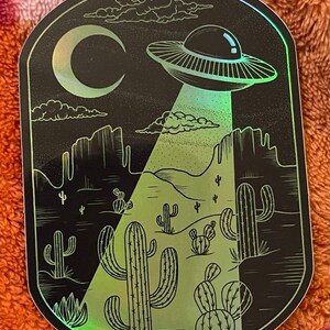 UFO Holographic Sticker - Etsy