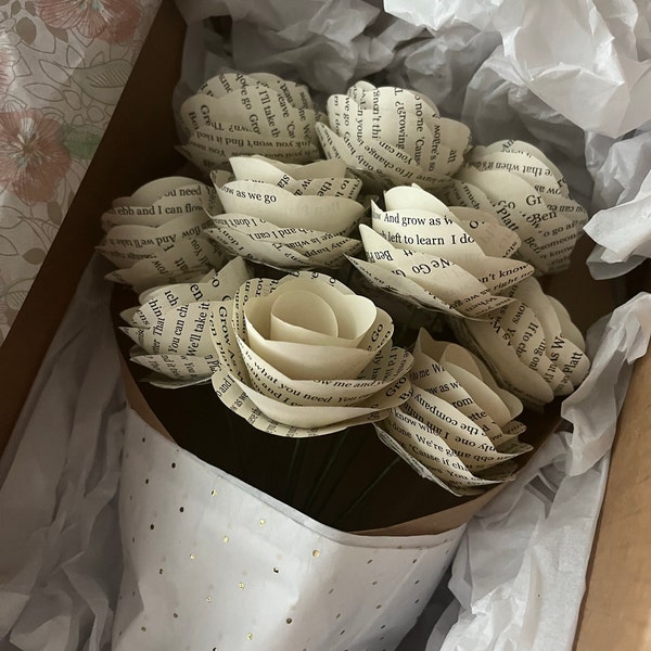 Custom Song Lyrics Paper Flowers, Wedding Vows, Paper Anniversary ...