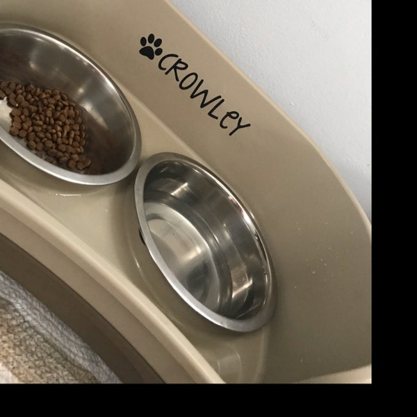 Personalized Dog Bowl Decal // Personalized Cat Bowl Decal // Dog Name ...