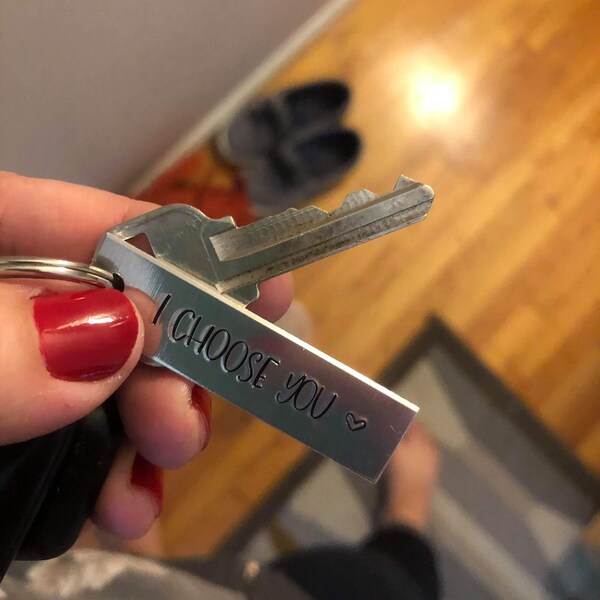 Customized Hand Stamped Key Chain You Choose Letters Personalized ...