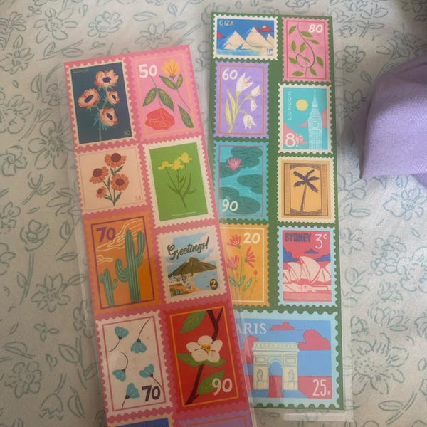 Vintage Nature Stamp Bookmark Flower Autumn Garden Butterfly Travel ...