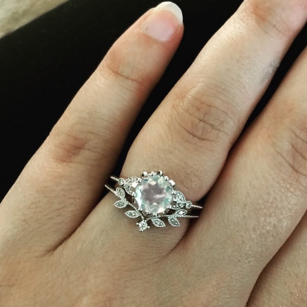 Evanthe Moonstone Engagement Ring, Vintage Floral Moonstone Ring ...