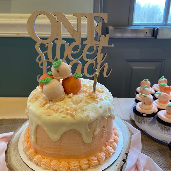 One Sweet Peach Cake Topper - Peach Cake Topper – First Birthday Cake ...