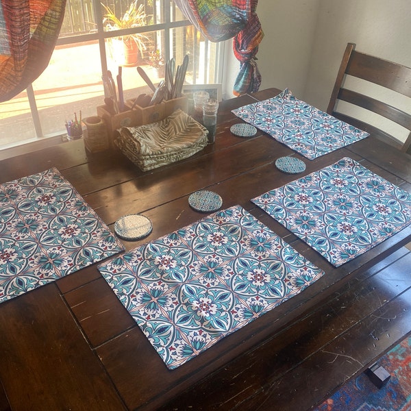 Mediterranean Style Placemats | Placemats Set of 2, 4, 6 | Placemats ...
