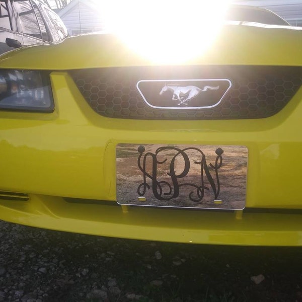 Monogram License Plate - Chrome, Monogram Car Tag, Chrome Monogram ...