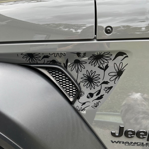 Daisies & Leaves Fender Vent Decal Set | Fits Jeep Wrangler JL Jlu ...