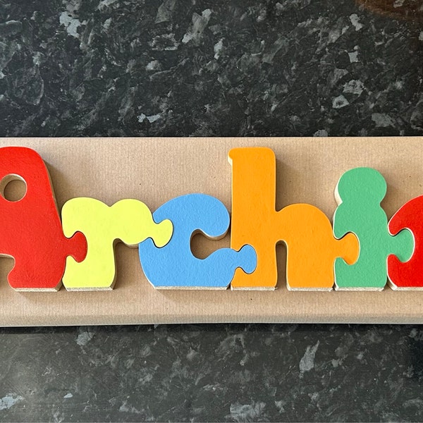 Name Jigsaw Personalised Childrens Puzzle Wooden Handmade Boys and ...