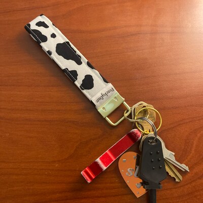 Checkered Keychain Wristlet Keyfob Fabric Key Wristlet Car Key ...