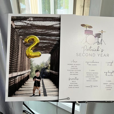 Two Fast Milestone Poster, Second Year Sign, Growing 2 Fast Editable ...