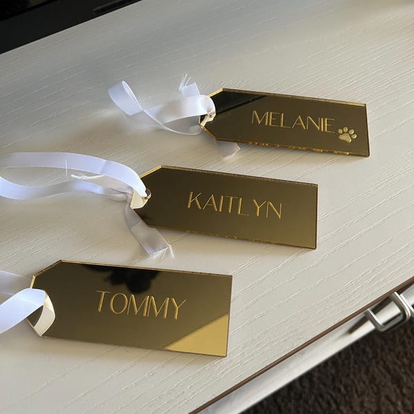 Personalized Stocking Name Tag | Mirrored Stocking Tag | Name for ...