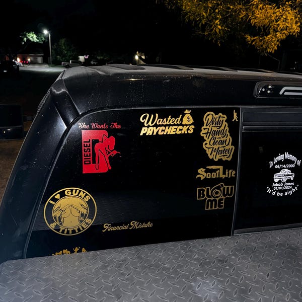 BOOSTED Vinyl Decal Street Racing Funny Car Window Personalized Sticker ...