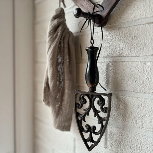 Antique Metal and Brass Candle Holder, Hog Scraper Candle Holder, Rare ...