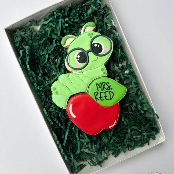 Bookworm and Apple Stack Set of 2 Cookie Cutter- Back to School Cookie ...