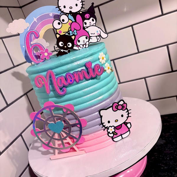 Cinnamon Roll Cake Topper - Kitty and Friends Birthday - Cinnamon Roll ...