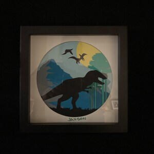 3D Dinosaur Shadow Box Double Bundle Brontosaurus and T-rex Shadow ...