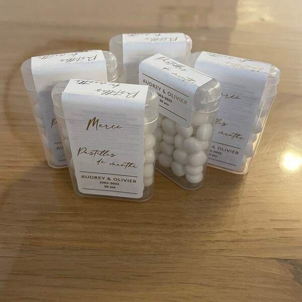 Tic Tac Label Foiled, Mint to Be Wedding Favor Sticker With Real Gold ...