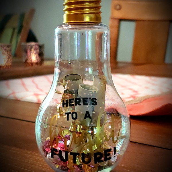 Here's to a Bright Future - Light Bulb - Gift - Graduation Gift ...