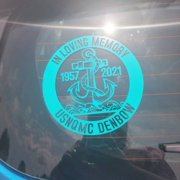 In Memory Semi Anchor Vinyl Decal Sticker - Personalize With Name and ...