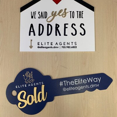 Sold Key Sign With LOGO, Realtor Sold Key Sign, Closed Realtor Sold Key ...