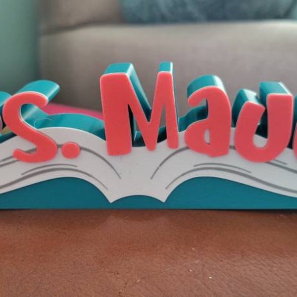 Open Book Name Sign Librarian Gifts Bookworm Gifts Gift for Librarian ...