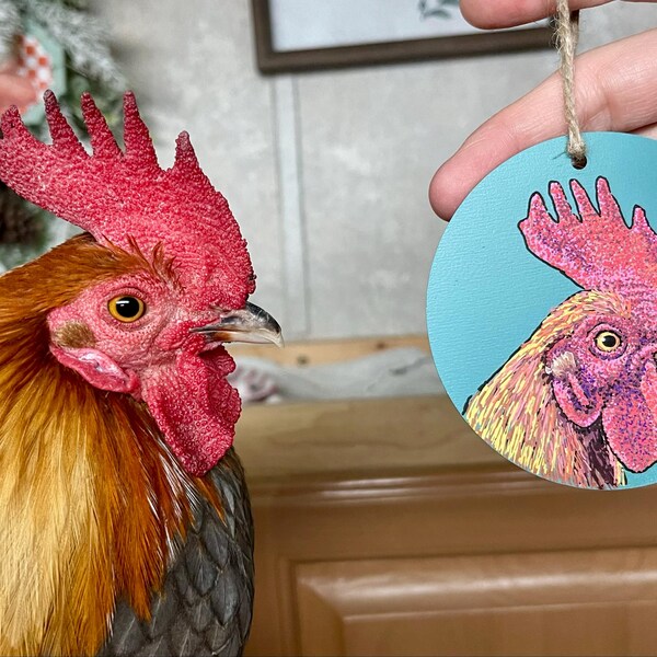 CUSTOM-MADE Hand-painted Chicken Holiday Ornaments - Etsy