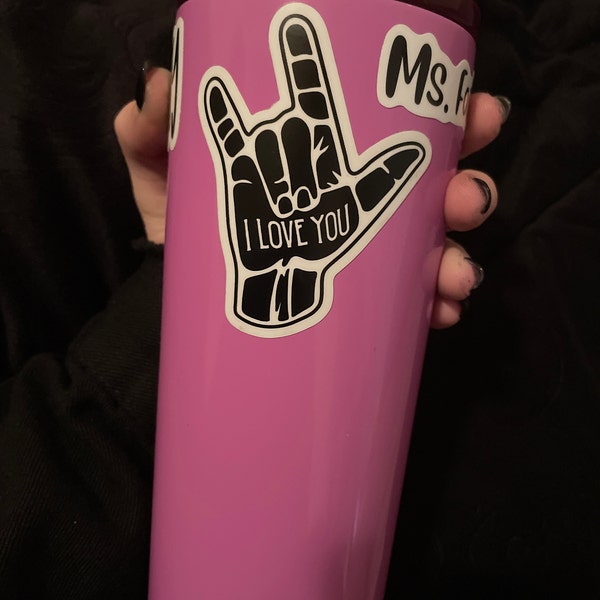 I Love You ASL Vinyl Sticker - Sign Language Decal, ASL Decal, Love ...