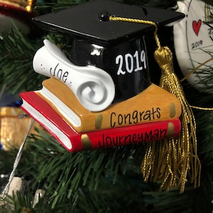 Personalized Christmas Ornament Graduate Student Cap College - Etsy