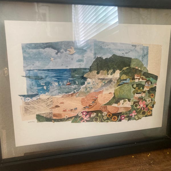 Square Boat Collage, Harbour Collage, Seaside Print - Etsy