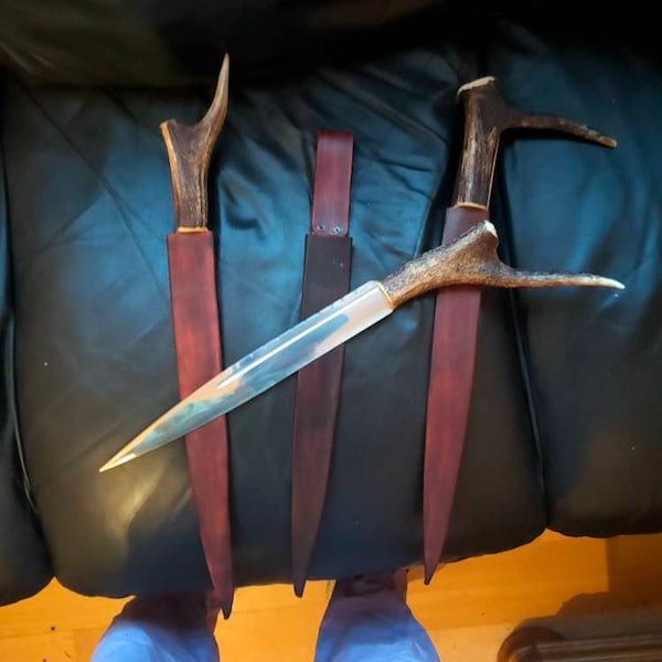 Scottish Highland Dirk. Red Deer Antler Handle.carbon Steel Blade ...