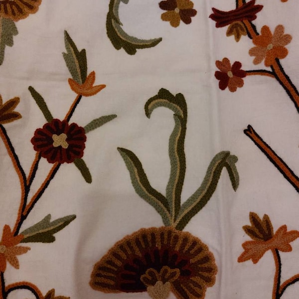 Beautiful Navy Blue Velvet Hand-embroidery FULLY-LINED Crewel Curtain ...