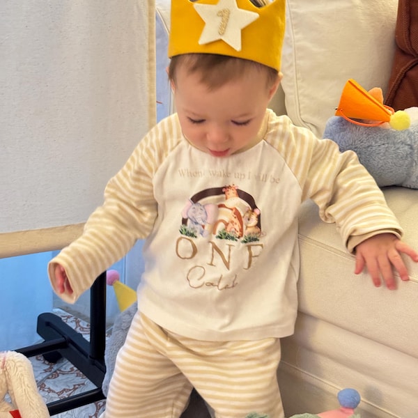 Number and Star Custom Linen Crown for Kids & Children's Birthday ...