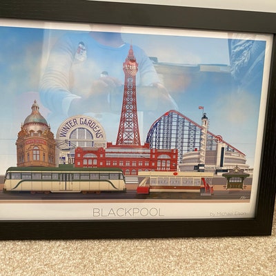 Blackpool Print Blackpool Poster, Pleasure Beach, Blackpool Tower ...
