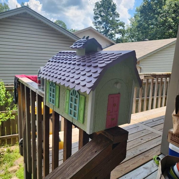 Dutch Barn Amish Handmade Wood Mailbox, Choose Your Color, Amish ...