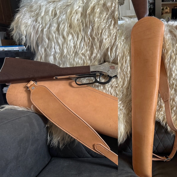 Handmade Leather Shoulder Rifle Carrying Case, Leather Rifle Case ...