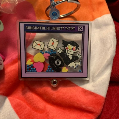 Spamton Deltarune Shaker Charm Keychain Acrylic Openable Charm 2.5in ...