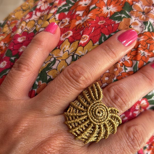 Macrame Mermaid Tail Ring, Macrame Fish Tail Ring, Macrame Ring, Rings, Mermaid Tail Ring ...