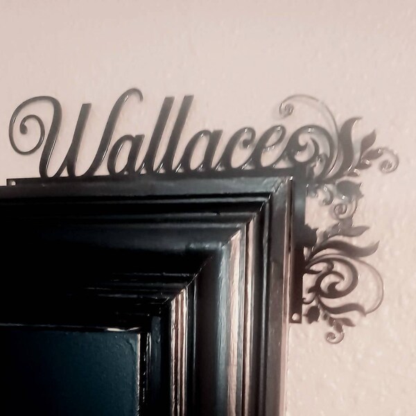 Custom Text Door Corner Sign Floral, Metal Door Corner Decor ...