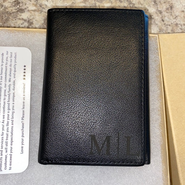 Perfect Leather Trifold Men's Wallet RFID Personalized Monogram ...