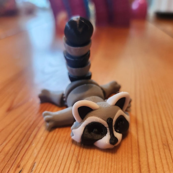 Articulated Raccoon With Trash Can, Trash Panda, Articulated Fidget Toy ...