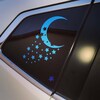 Moon and Star Shower Falling Stars Vinyl Decal | Falling Stars Decal ...