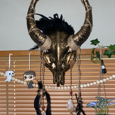 Ram Horn Skull Pagan Viking Ritual Skull Witchcraft Skull Deer Antler ...