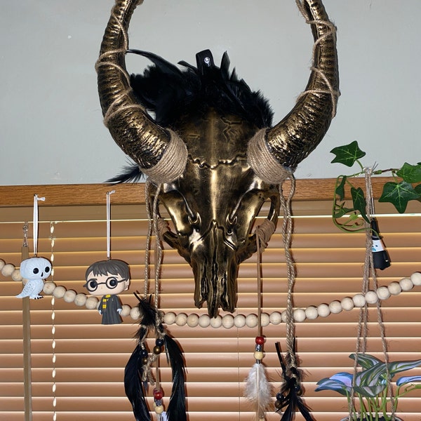 Ram Horn Skull Pagan Viking Ritual Skull Witchcraft Skull Deer Antler ...