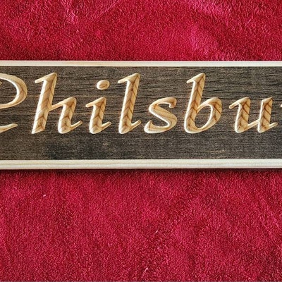 CUSTOM 2 Line CNC Carved Routed Sign Two Lines Simple Layout. - Etsy