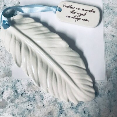 Sympathy Ornament, Feather Sympathy Gift, Sympathy Feather Ornament ...