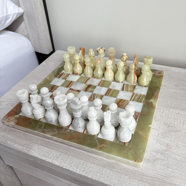 Marble Chess Set | Vintage Marble Chess With Storage Case | Unique ...