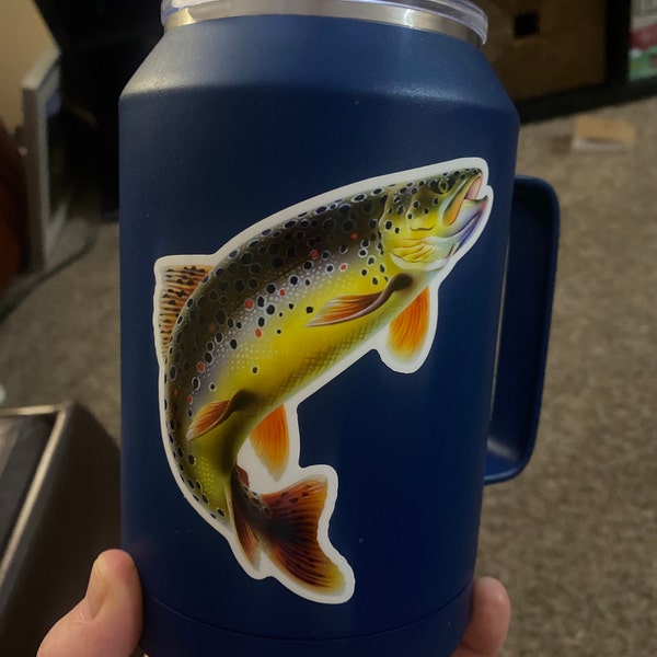 Brown Trout Fish Sticker River Fly Fishing Speckled Stream Trout ...